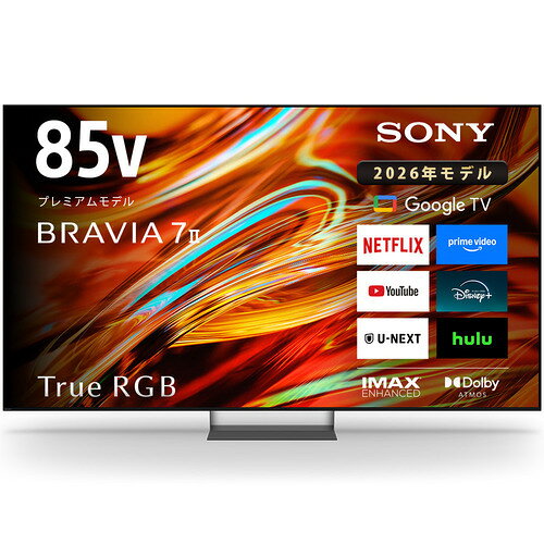 ソニー K-85XR70M2 85V型 4K液晶テレビ RGB Mini LEDバックライト採用 BRAVIA Google TV搭載 発売日：2026年7月18日●豊かな色彩と明るさによる新たな映像美ソニーが長年培ってきたバックライト制御...
