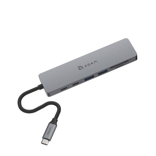 ADAM elements AAPADHUBSE07GY1 7 in 1 マルチファンクション・ハブ 2カードスロット 5Gbpsデータ転送 Windows Mac Chrome OS対応 グレー●7 in 1 マルチファンクション・ハブU...