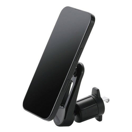 エレコム P-CARS18BK 車載スマホホルダー MagSafe対応 マグネット固定 エアコン取付 360度回転 ブラック 発売日：2026年5月21日●ドライブをもっと快適に。運転時の視界を妨げないエアコン取り付けタイプの車載スマホホル...