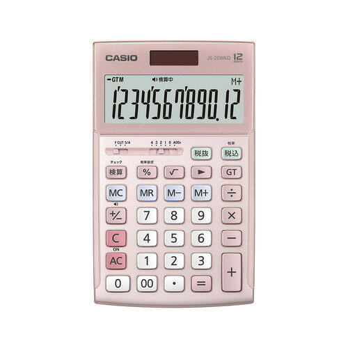 カシオ計算機 JS-20WKD-PK-N 本格実務電卓 税計算・検算可能 早打ち対応 サイレントタッチキー搭載 表示桁数12桁 ピンク発売日：2026年8月28日●作業効率がUP・早打ち対応で入力がスムーズ・税計算/検算が可能●安心して計算...