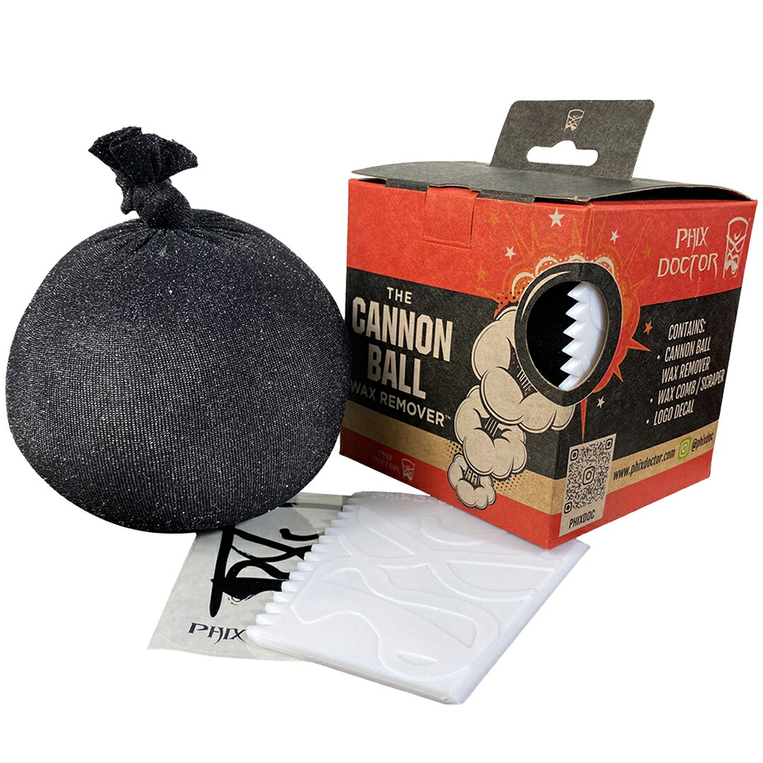 【 PHIX DOCTOR THE CANNON BALL WAX REMOVER】 フィックスドクターオリジナルワックスリムーバー「キャノンボール」は、リムーバー液などを使わずにサーフボードに付着したワックスを ”こそぎ” 取ってくれる魔...