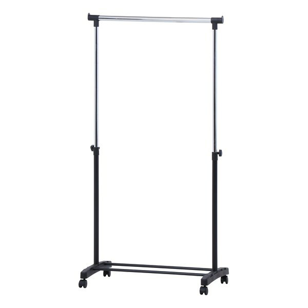 組立品■幅75×奥行43×高さ89.5〜147cm■耐荷重(全体)：15kg■パイプ直径：30mm■構造部材:金属(鋼) /表面加工:めっき(クロム)/エポキシ樹脂塗装 /ベース部:ポリプロピレン /接続部:ポリプロピレン /キャスター:ポ...