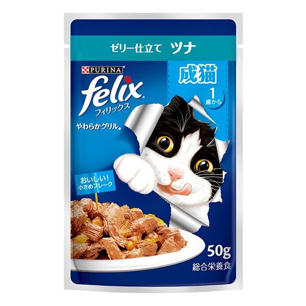 ●お肉やお魚のうまみたっぷり●ほぐしたフレークが食欲をそそる●ジューシーなゼリー仕立て■原材料：肉類(チキン、ビーフ、家禽ミール 等）、小麦たんぱく、魚介類（ツナ 等）、鶏脂（オメガ6脂肪酸源）、ぶどう糖、アミノ酸類（タウリン）、ミネラル類...