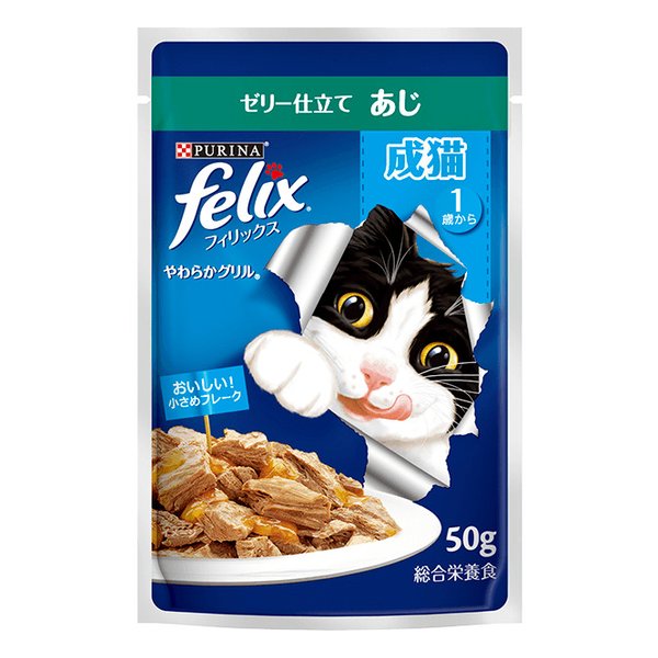 ●お肉やお魚のうまみたっぷり●ほぐしたフレークが食欲をそそる●ジューシーなゼリー仕立て■原材料：肉類(チキン、ビーフ、家禽ミール 等）、小麦たんぱく、魚介類（あじ 等）、鶏脂（オメガ6脂肪酸源）、ぶどう糖、アミノ酸類（タウリン）、ミネラル類...