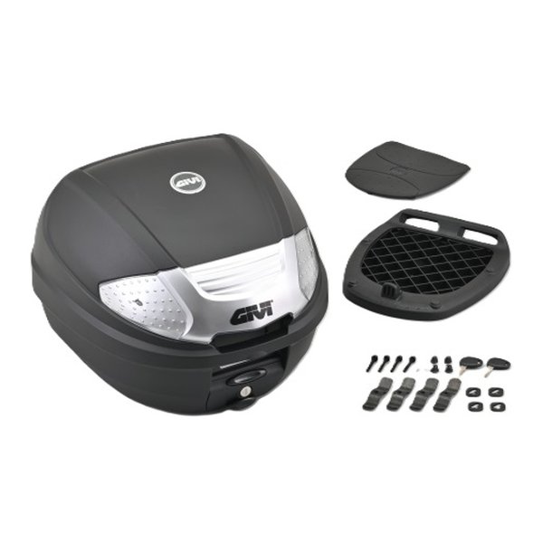 ●手軽な価格のGIVI ベーシックモデル。●付属の汎用ベースを使用し純正や市販のキャリアが取り付けできるほか、●GIVI製車種専用フィッティングと組み合わせて取り付けることも可能です。●ヘルメットがひとつ入るコンパクトサイズ。■容量：30L...