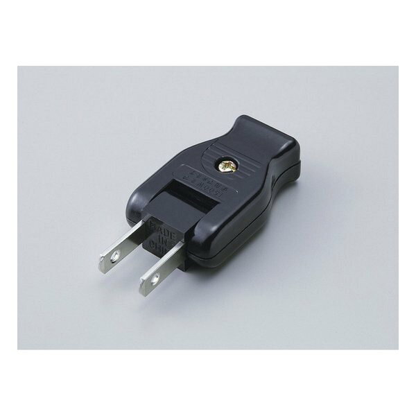 ●取り換え部品●180°回転プラグ■平形コード用■定格：125V 15A■カラー：ブラック■適合電線 ・VFF 0.75mm^2(700W) ・VFF 1.25mm^2(1200W) ・VFF 2.00mm^2(1500W)