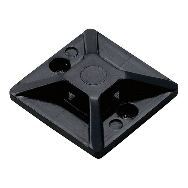 ●結束バンドを固定できる■最大適用バンド幅：4.8mm■サイズ：30X25mm■仕様：接着テープ付、ビス止め可能■材質：66ナイロン■10個入■カラー：ブラック