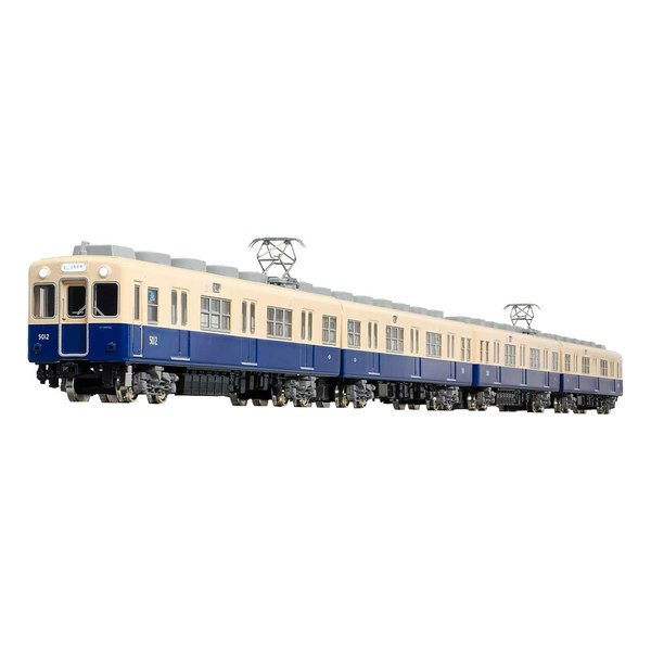 ●クリームとウルトラマリーンブルーの塗装が懐かしい青胴車を製品化●先頭車の連結器が交換された後の姿を再現●阪神5001形は、1977（昭和52）年から1981（昭和56）年にかけて製造された普通用車両です。短い駅間を運転するため、高加減速の...
