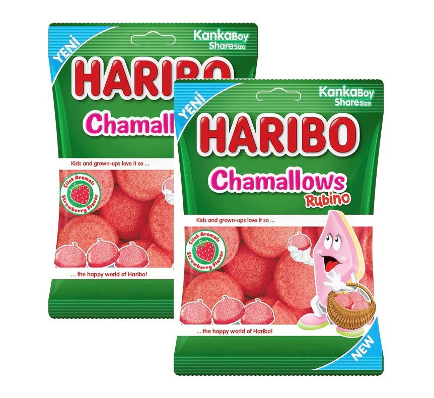 2個セット　HARIBO　ハリボー　いちごマシュマロ ルビーノ　Chamallows rubino　1袋(70g)■　商品説明・HARIBO ・ハリボー いちごマシュマロ ルビーノ ・1個(70g) ・原産国：トルコ