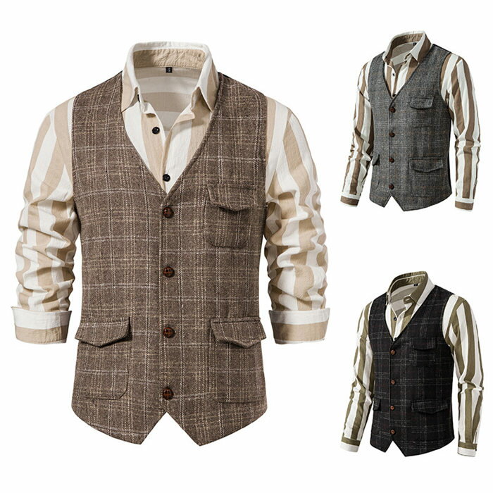 ■品番：yuxiang06 ■カラー： ブラック グレー キャメル ■サイズ： M L XL 2XL ■素材：ポリエステル ■ご注意 ※ベストのみ販売しております。シャツは撮影道具で販売内容ではありません。 ※採寸方法違いより、多少の誤差が...