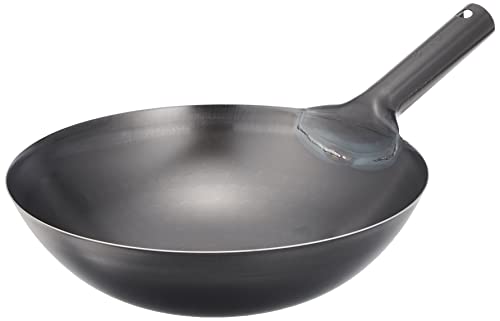 ブラック/27cm/APK13027・Size:27cmPatternName:片手・パッケージ個数:1・サイズ:φ270×深さ76mm・重量:900g・素材・材質:鉄・原産国:日本・板厚:1.2mmより ●一気に炒める調理に最適　　中華料...