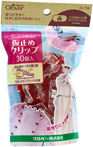 レッド/-/22-738・PatternName:単品・パッケージ個数:1・素材・材質/ポリカーボネート、ステンレス・30個入り・(b)主な製造国 :(/b)日本商品紹介 待ち針の使えないシーンで活躍 服づくりに便利な仮止めクリップ30個入...