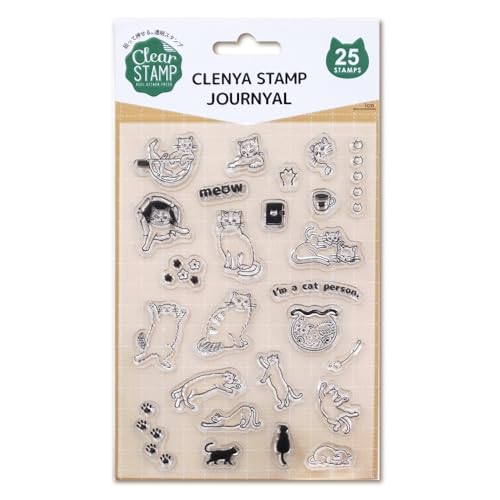 クリアスタンプシートCLENYA STAMPS JOURNYAL／手帳を邪魔するネコたち/130×225×3mm/0980-040・Color:CLENYA STAMPS JOURNYAL／手帳を邪魔するネコたちStyle:クリアスタンプシ...