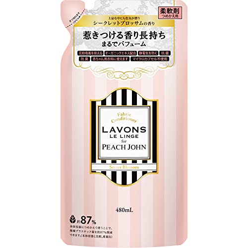 シークレットブロッサム/詰め替え 480ml/-・パッケージ個数:1・PEACH JOHNとのコラボシリーズ。セクシーで可憐なシークレットブロッサムの香り。・天然由来の香料で、香水のようなラグジュアリーな香り・植物由来の柔軟成分使用・防臭・...