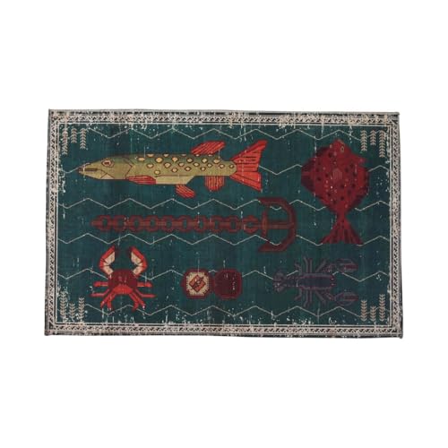 ビンテージ、フラットFISHES/500×800/RNN-0784・Color:FISHESSize:500×800・パッケージ個数:1・DULTONのプロダクトFISHIESをモチーフにデザインに落とし込んだマット。くすんだ色合いに、かす...