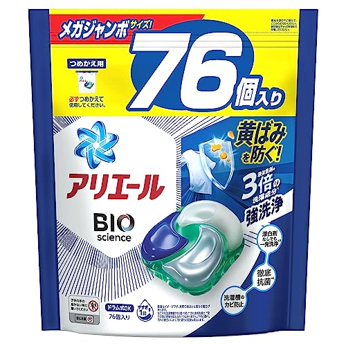 なし/76個 (x 1)/なし・Size:76個 (x 1)・パッケージ個数:1・ジェルボール4D 強洗浄でハジける洗浄力!・諦めていた沈着汚れやエリそで汚れも漂白剤なしで一発洗浄! * (*P&G調べ。汚れの度合いにより、汚れ落ちの程度は...