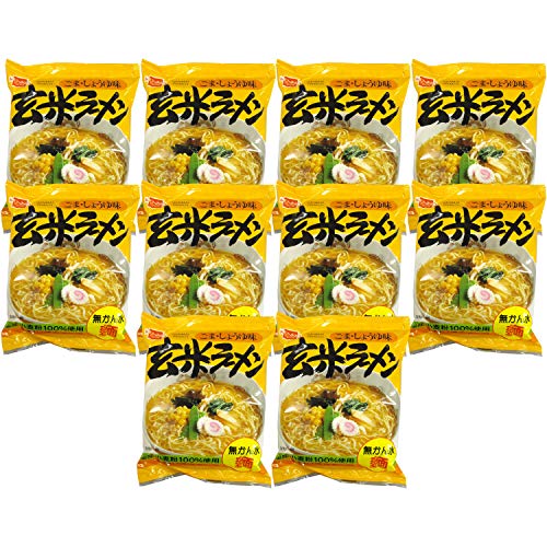玄米-/1食 (x 10)/-・パッケージ個数:10・原材料:油上げめん(小麦粉、植物油脂、玄米粉、小麦たん白、食塩)、食塩、粉末しょうゆ、糖類、ごま、酵母エキス、粉末魚醤、香辛料、ごま油、魚介パウダー、麦芽エキス、ねぎ、卵殻カルシウム、酸...