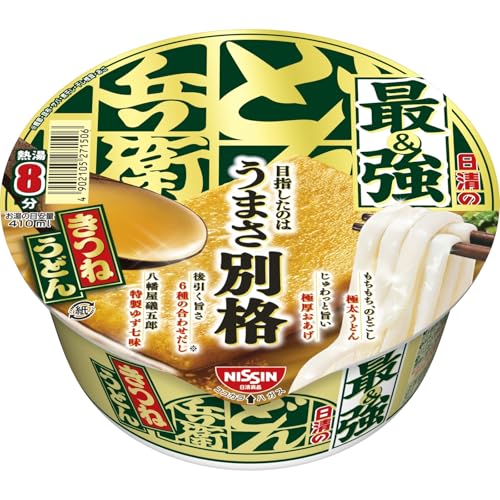 (2)最強きつねうどん緑/93グラム (x 12)/-・すべてが主役 の、こだわり抜いた「どん兵衛」。通常の「どん兵衛」よりも太く、もちもち食感 をアップした 極太うどん、6種の合わせだし*を使用した昆布の後引く旨みが特長のつゆ、通常よりも...