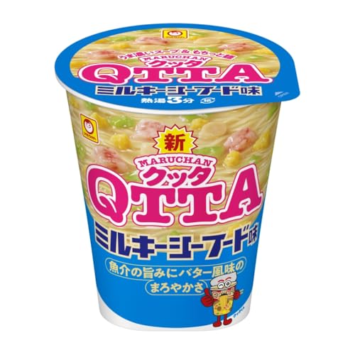 【MARUCHAN QTTA】コクをしっかり立たせたうまコクスープと、麺からしみ出すラードのうまみがやみつきに。 これでしか食べられない、もちもちとした麺と濃厚なスープが味わえるカップ麺です。・【バター風味のミルキー感のある味わい】ポーク・...