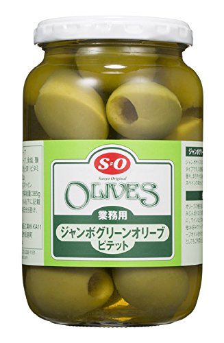 パッケージ個数:1・内容量:385g・カロリー:217Kcal・原材料:オリーブ、漬け原材料(食塩、醸造酢)、酸化防止剤(ビタミンC)、乳酸Ca・商品サイズ(幅×奥行×高さ):75×75×125mm商品紹介 存在感のあるジャンボサイズのグリ...