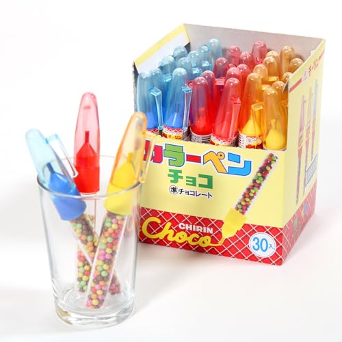 カラーペンチョコ-/-/0000049597400・Style:カラーペンチョコ・カラフルな粒チョコ玉・ペン型容器・文字が描けます商品紹介 3色のペン型容器にカラフルな粒チョコ玉が詰まった駄菓子です。文字が描けます。 原材料・成分 砂糖（国...