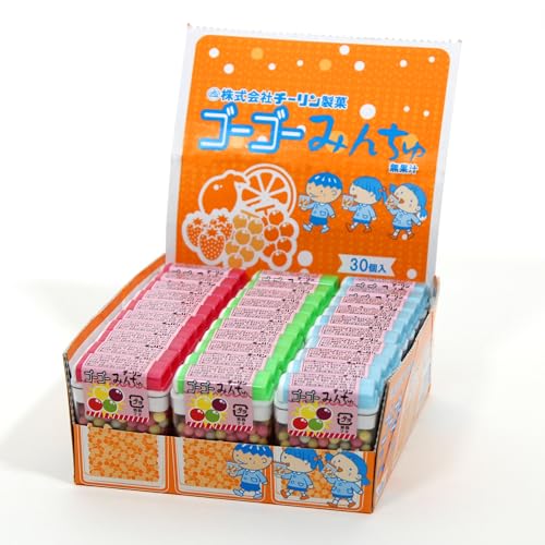 ゴーゴーみんちゅ・Style:ゴーゴーみんちゅ・フルーツミックス味のミンツ商品紹介 小さな容器にフルーツミックス味のミンツが詰まった駄菓子です。 原材料・成分 砂糖（国内製造）、ぶどう糖、水飴／酸味料、増粘剤（アラビアガム）、香料、野菜色素...