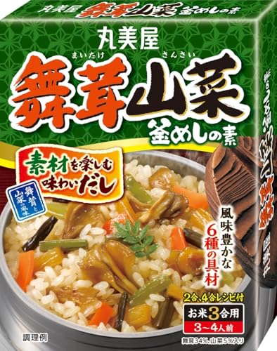 原材料：野菜（にんじん、筍、わらび、山くらげ、ぜんまい）、舞茸（国産）、醤油、砂糖、食塩、エキス（椎茸、鰹節、チキン、酵母）、たん白加水分解物、鶏脂、大豆油、還元水あめ、昆布粉、デキストリン／調味料（アミノ酸等）、乳酸カルシウム、亜鉛含有酵...