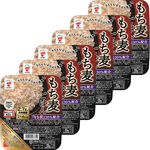 -/150g×6個/-・Size:150g×6個・パッケージ個数:6・原材料:うるち米(国内産)、大麦(もち麦)・内容量:150g×6個・商品サイズ(高さx奥行x幅):26.4cm×16cm×7.8cm商品紹介 「たいまつ食品 もち麦ごはん...
