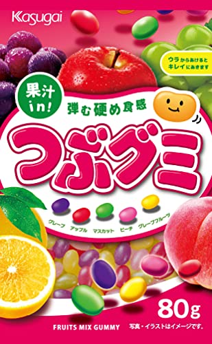 パッケージ個数:6・ブランド：春日井製菓・原材料：砂糖、水あめ、ゼラチン、乳糖、濃縮果汁(アップル、グレープ、マスカット、グレープフルーツ、ピーチ)/ソルビトール、酸味料、香料、ゲル化剤(ペクチン)、光沢剤、着色料(赤キャベツ、紅花黄、クチ...