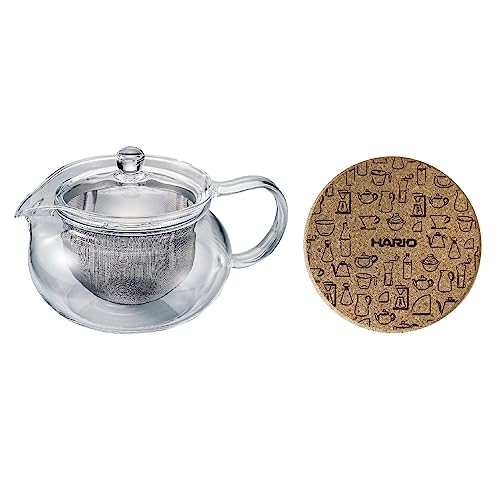 コルクマット付き透明/450mL/CHJMN-45-T-CP・Size:450mLStyle:コルクマット付きPatternName:茶茶急須 丸・パッケージ個数:1・数量限定コルクマット付きです。・耐熱ガラス製の急須なのでお茶の色合いが目...
