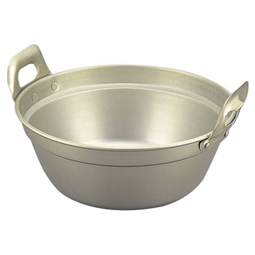 ↑↑↑正確な在庫状況は上記バナー「在庫状況を確認する」をクリックして頂き、必ずご確認ください。&nbsp;&nbsp;■軽くて丈夫! お手入れが容易な「しゅう酸アルマイト」の段付鍋です。サイズ：外径408×深さ160mm、板厚1.2mm容量...