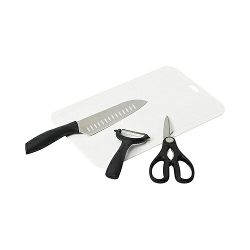 ↑↑↑正確な在庫状況は上記バナー「在庫状況を確認する」をクリックして頂き、必ずご確認ください。&nbsp;&nbsp;■三徳包丁、ピーラー、キッチンバサミ、まな板の4点セット。FN170サイズ:全長235mm×W30mm×H385mm重量(...