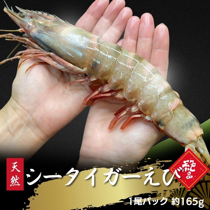商品情報名称有頭えび産地名スリランカ内容量1尾（165g）養殖・解凍天然保存方法-18℃以下賞味期限裏面記載加熱調理の必要性加熱してお召し上がりください。天然 シータイガー海老 1尾 約165g 個包装 超特大 有頭海老 海老 冷凍 えび ...