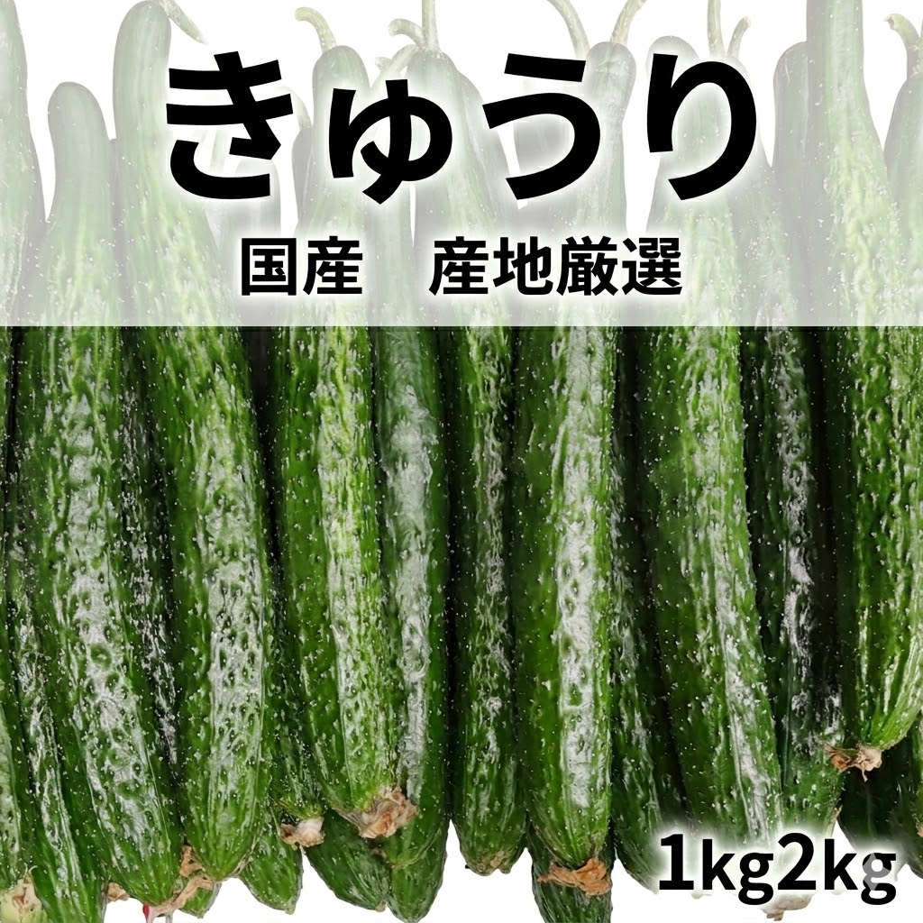 素材 旬の野菜　胡瓜 産地 旬の季節全国 内容量 秀品 1kg 2kg 天候状況、収穫量の状況より出荷できない場合があります。また、一日の出荷数量に限度がありますのでご了承くださいませ。 商品説明 【きゅうりの歴史】 胡瓜の原産地は、インド...