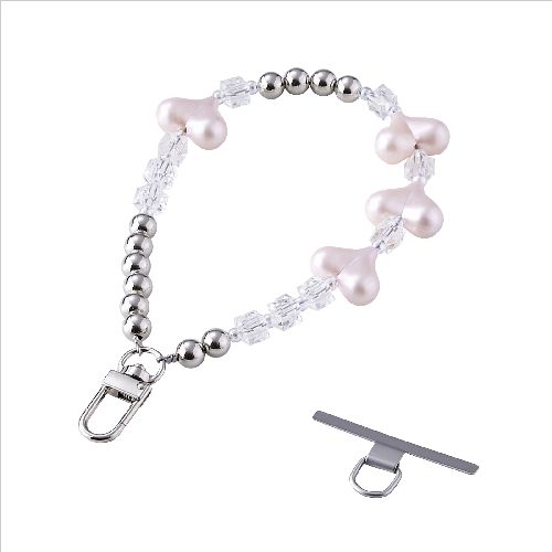 ↑↑↑正確な在庫状況は上記バナー「在庫状況を確認する」をクリックして頂き、必ずご確認ください。&nbsp;&nbsp;&nbsp;■ピンクのハートモチーフが愛らしさを引き立てる、キュートなビーズハンドストラップです。■不規則に配置されたハー...