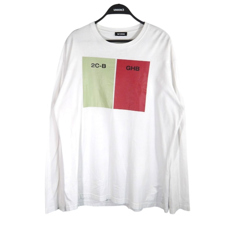 商品詳細ラフシモンズ モデロ ロングスリーブ Tシャツ トップス■ブランド：RAF SIMONS■品番：182-132-19000-00010■カラー：ホワイト■参考価格：-■付属品：無し■状態：全体的な多少の使用感に加え、襟に多少の黄ばみ...