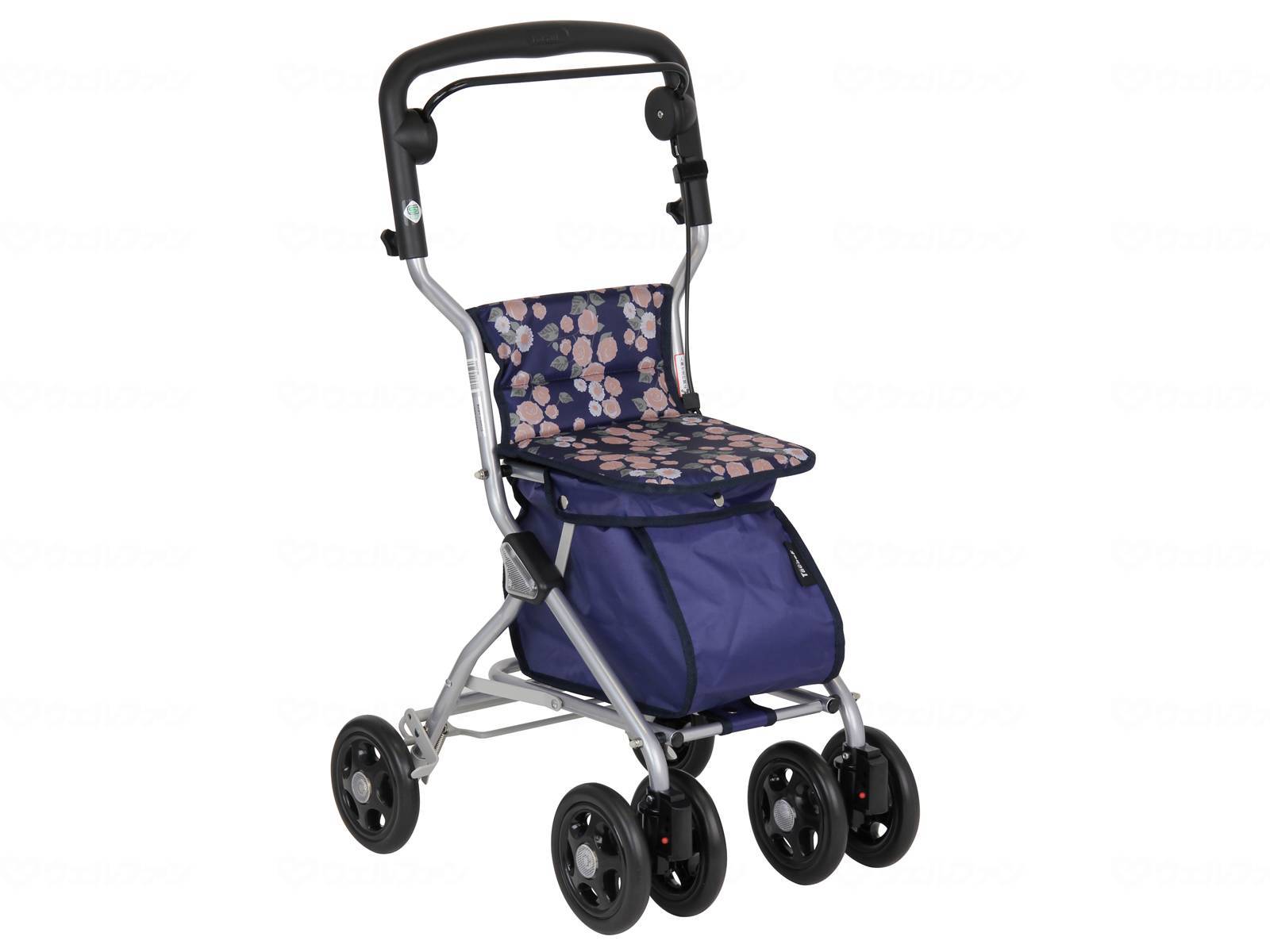 商品の仕様 ●サイズ／幅43×奥行50×高さ85〜91.5（無段階）cm、折りたたみ時：奥行34.5×高さ91.5cm、座面：幅26×奥行24cm、座面高：45cm ●車輪サイズ／前輪15×後輪15cm ●重さ／4.0kg ●バッグ容量／1...