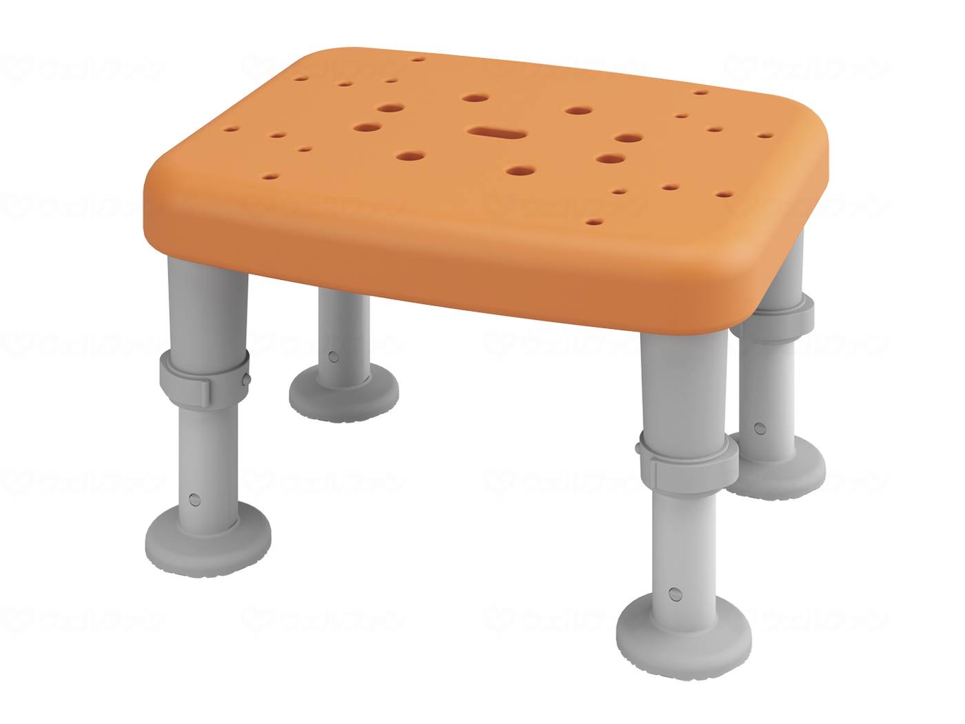 商品の仕様 ●サイズ／幅29.5×奥行22×高さ18〜26（5段階／2cm）cm、天板：幅30×奥行24cm ●重さ／2kg ●材質／天面クッション：EVA樹脂、本体：ポリプロピレン、高さ調整ピン：ポリプロピレン、ステンレス、高さ調整脚：ア...