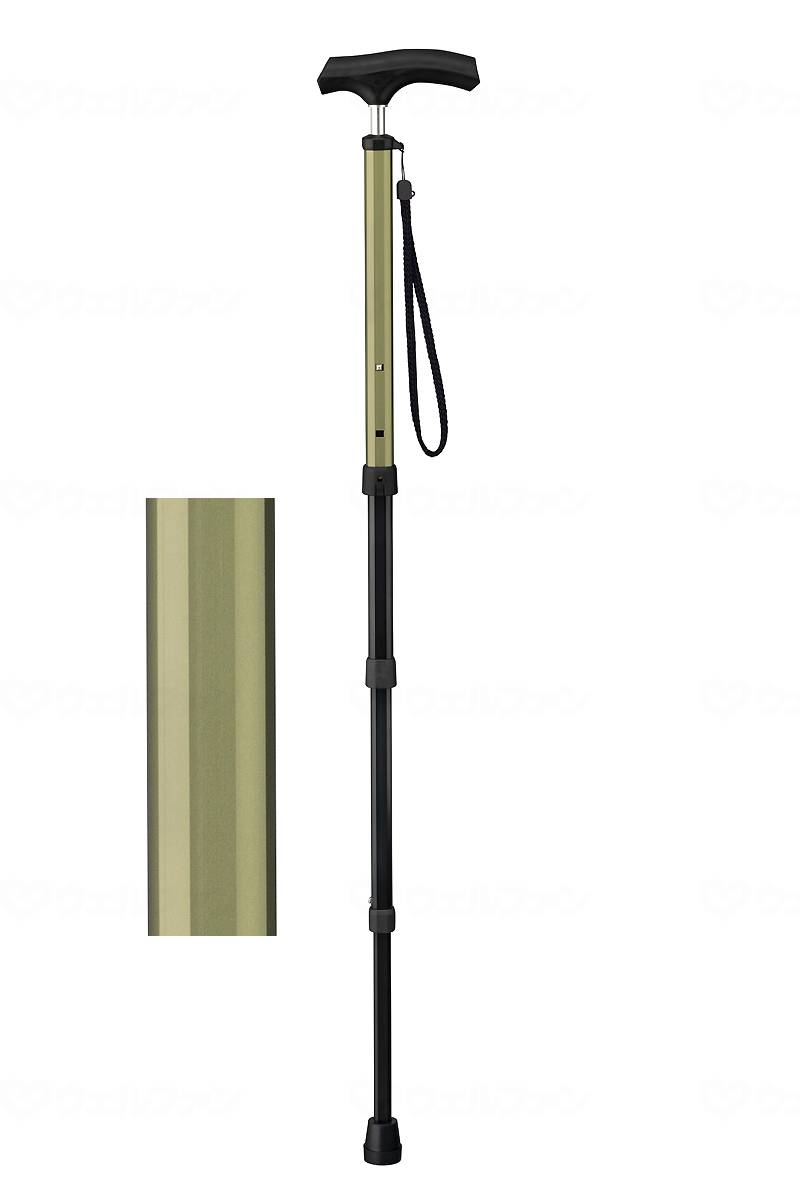 商品の仕様 ●サイズ／長さ75〜91cm（4段階）、グリップ長さ：12.5cm、折りたたみ時：41cm、ゴムチップ底径：3cm ●パイプ径／2.2cm、2.0cm、1.7cm、1.4cm ●重さ／305g ●材質／本体：アルミ、グリップ芯材...