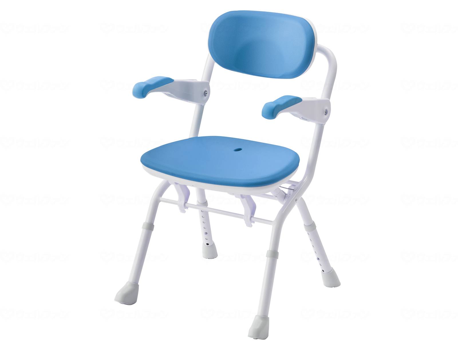 商品の仕様 ●サイズ／幅46×奥行48〜53×高さ71〜83cm、折りたたみ時：奥行16×高さ83.5〜96.5cm、座面：幅42×奥行33cm、座面高：36〜48cm（7段階／2cm）、ひじ掛け内寸：37cm ●重さ／約4.8kg ●材質...