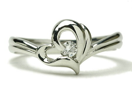 【主な仕様】 サイズ 　 　 【最大幅】8.6mm 【重さ】約2.4g（ダイヤ含） 素材 　 　 本体：サンプルはプラチナ 天然ダイヤモンド　0.05ctちょっと小振りが可愛らしいハートモチーフ。中央はダイヤモンド一粒あしらい、可愛く、そし...