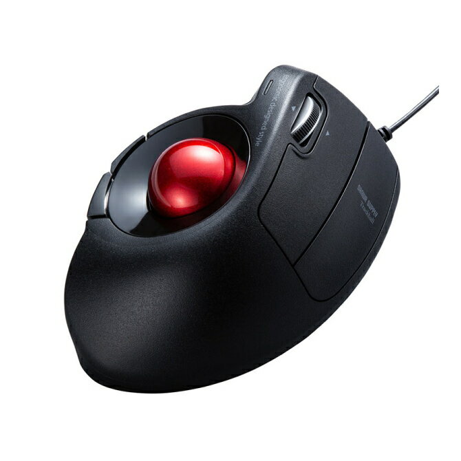 【スタッフのコメント】 手首や肘の負担を軽減できる人間工学形状の有線トラックボール。 親指操作タイプ。特長 人間工学形状で、手首への負担が少ないエルゴノミクスデザインの有線トラックボールです。 上から手を乗せるのではなく、横から軽く手を添え...