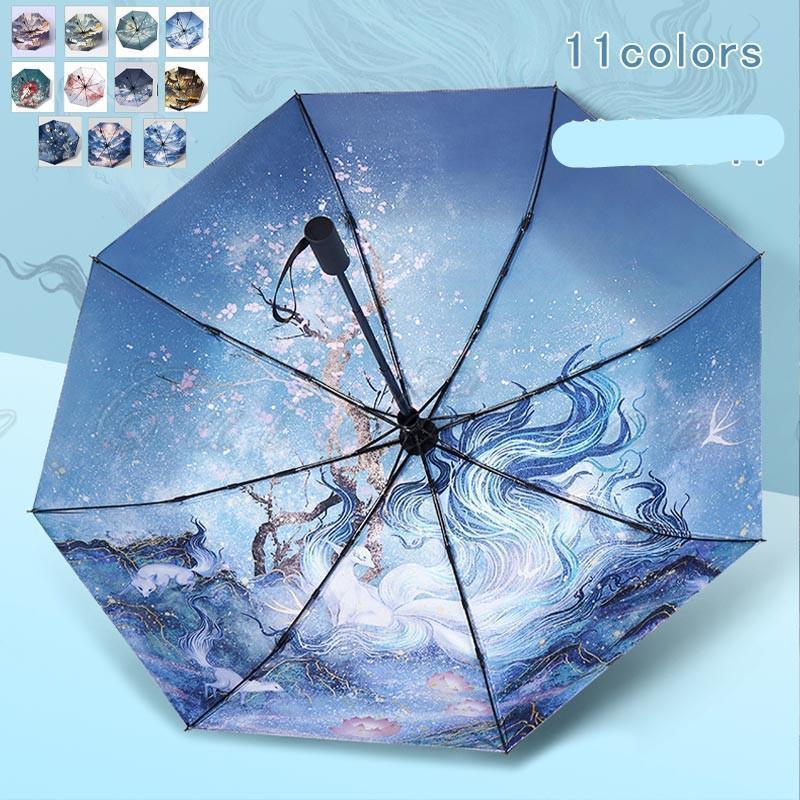 長傘 折りたたみ傘 6本骨　8本骨　16本骨 ロング　カバー付き傘　傘 かさ 雨傘 日傘　晴雨兼用 おしゃれ シンプル 耐風 パラソル ケア 日焼け防止　紫外線対策ブラックコーディング加工で紫外線を通しません、遮光、遮熱性が高く、熱中症対策...