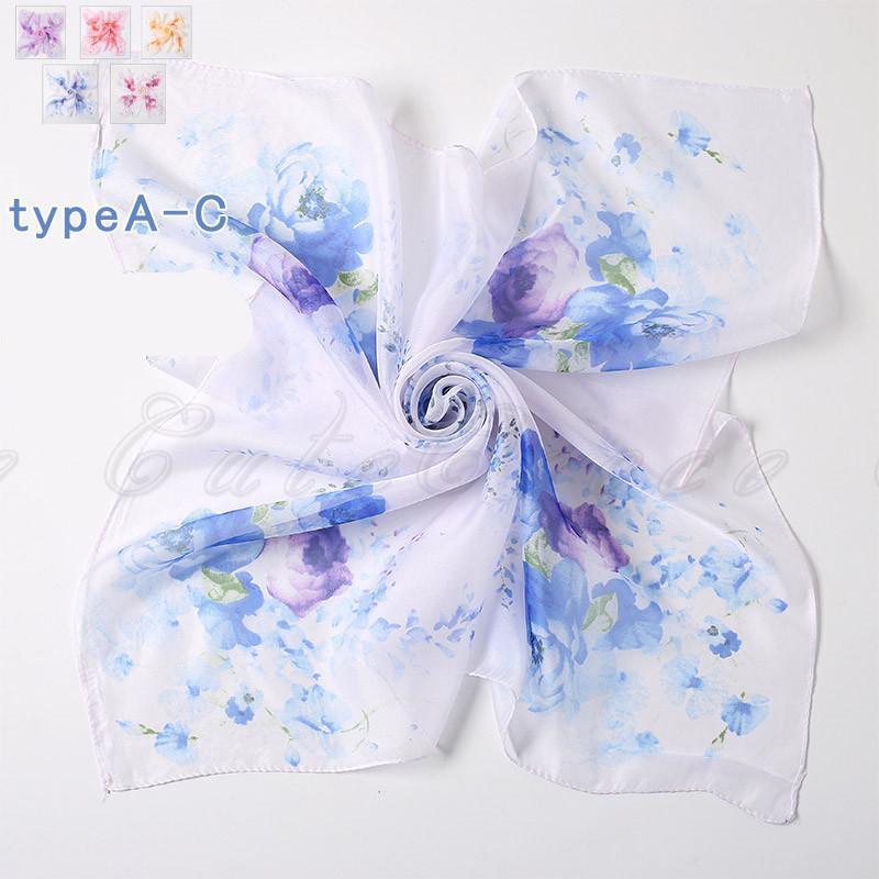 商品詳細 ※記載のないアクセサリー、小物等は付属しません ■カラー:typeA:color1-5 typeB:color1-4 typeC:color1-4■サイズ（cm）:70cm*70cm■素材：シフォン※備考●実寸はメジャー採寸の為、...