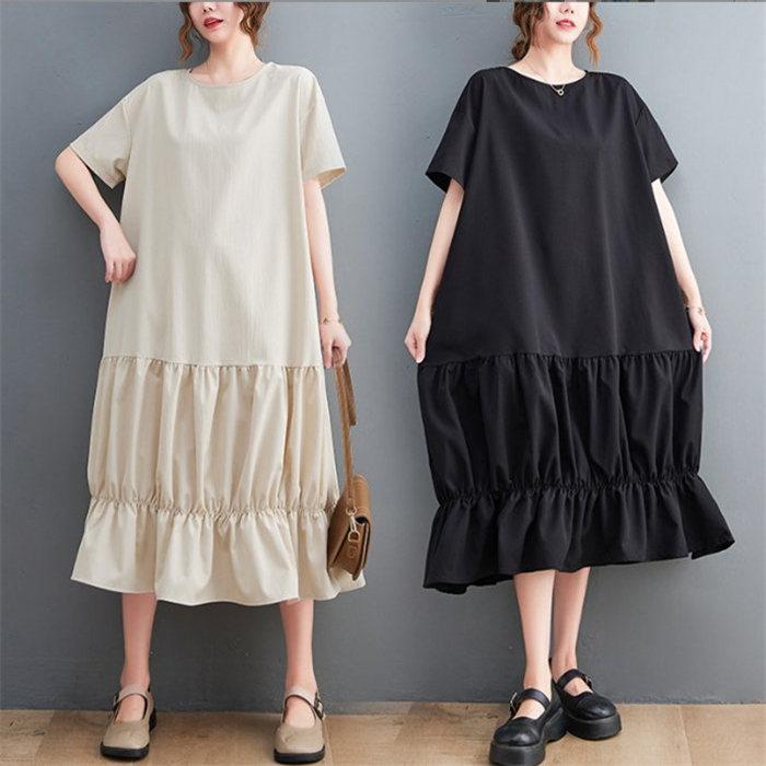 商品名：ワンピース素材 ：ボリエステルカラー （写真参考）※モニターの発色の具合により実際の商品と色が異なる場合がございます。サイズ(cm) フリーサイズ： バスト114 肩幅53 着丈114 袖丈14※サイズは人の手によって測っているため...