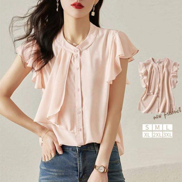ブラウス　レディース　トップス　シフォン　シャツブラウス　シフォンシャツ 夏 半袖シャツ 大人 上品 ゆったり 体型カバー おしゃれ 夏　夏ブラウス　カジュアル　大きいサイズ　大人　ブラウス レディース チュニック 40代 トップス シャツ...