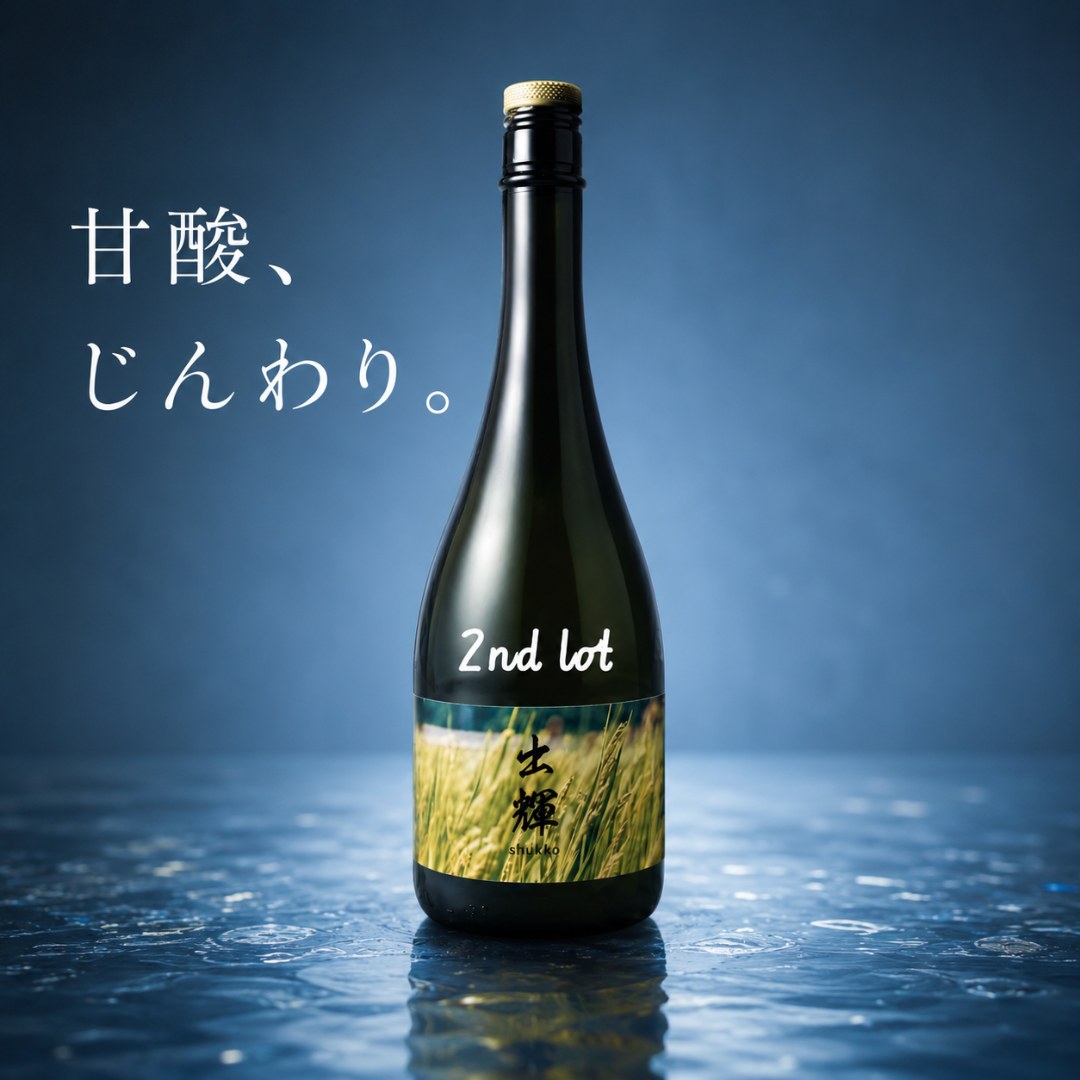 出雲崎の米と、小さな酒蔵の挑戦から生まれた一本。 「出輝 shukko 2ndロット」は、 新潟県出雲崎町のブランド米 特別栽培米コシヒカリ「出雲崎の輝き」を使用した純米酒です。 食用米ならではの粒の大きさを活かし、 あえて磨きすぎない精米...