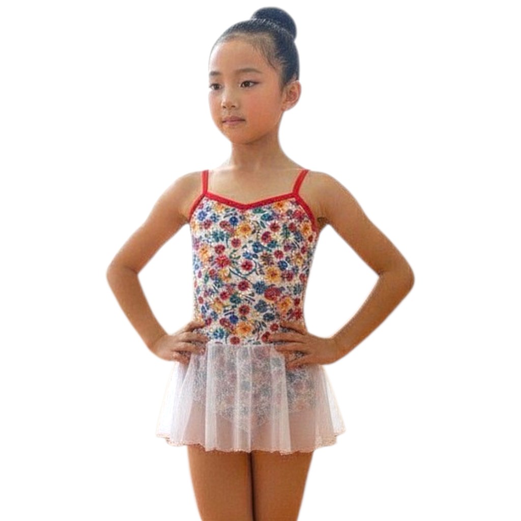 長さ調節可能な肩紐タイプで、サイズをぴったり合わせて着用できます。 シースルーのスカートがとってもキュート！シースルースカートは丈夫なパワーネット使用のためほつれないバレエ・新体操etc・・・用途は多々！ もうこれで　アイドルは　きまり！！...