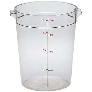 商品の仕様●外寸(mm)：H270 ●内寸(mm)：φ217 ●重量:550g●容量:7.6L●材質：ポリカーボネイト製 ●洗浄機：○●耐熱・耐冷温度：-40〜99℃■● 蓋をしたまま積み重ねができます。● 容量は目盛りの最大値です。(満水...