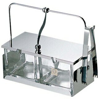 商品の仕様●外寸(mm)：145×73×H136 中子：70×70×H62 ●材質：ガラス ステンレス ■● 2ヶ仕切● ■付属品：トング、、※商品画像はイメージです。複数掲載写真も、商品は単品販売です。予めご了承下さい。※商品の外観写真は...